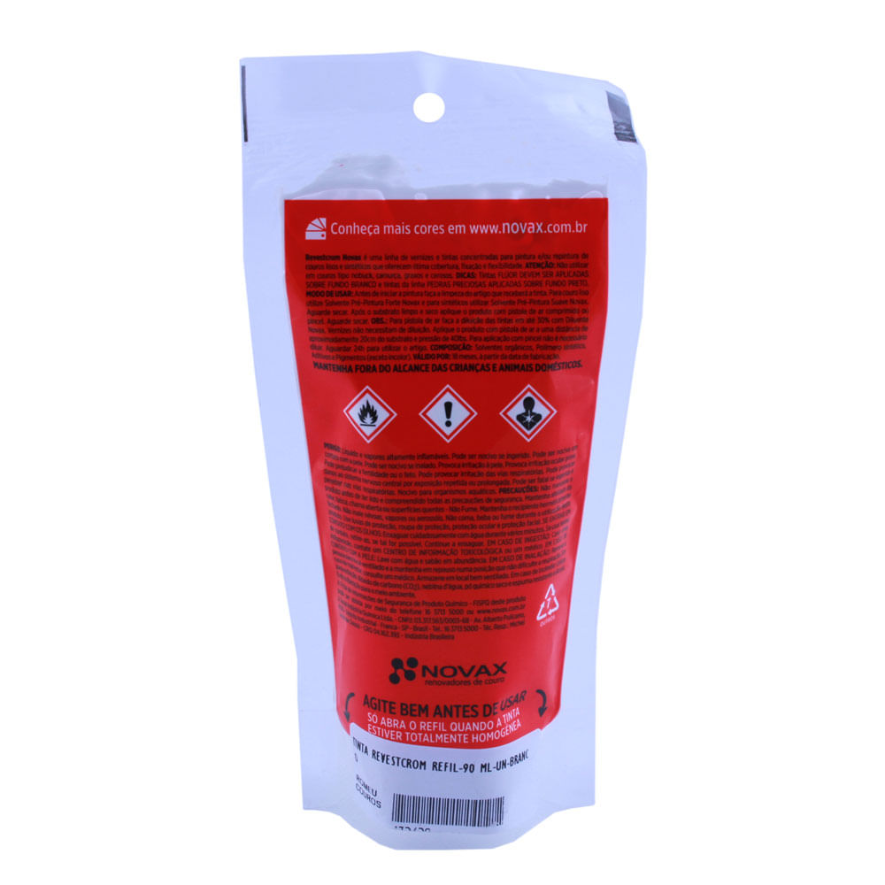Tinta Forte Revestcrom Novax Refil 90ml - Branco - Leather Labs