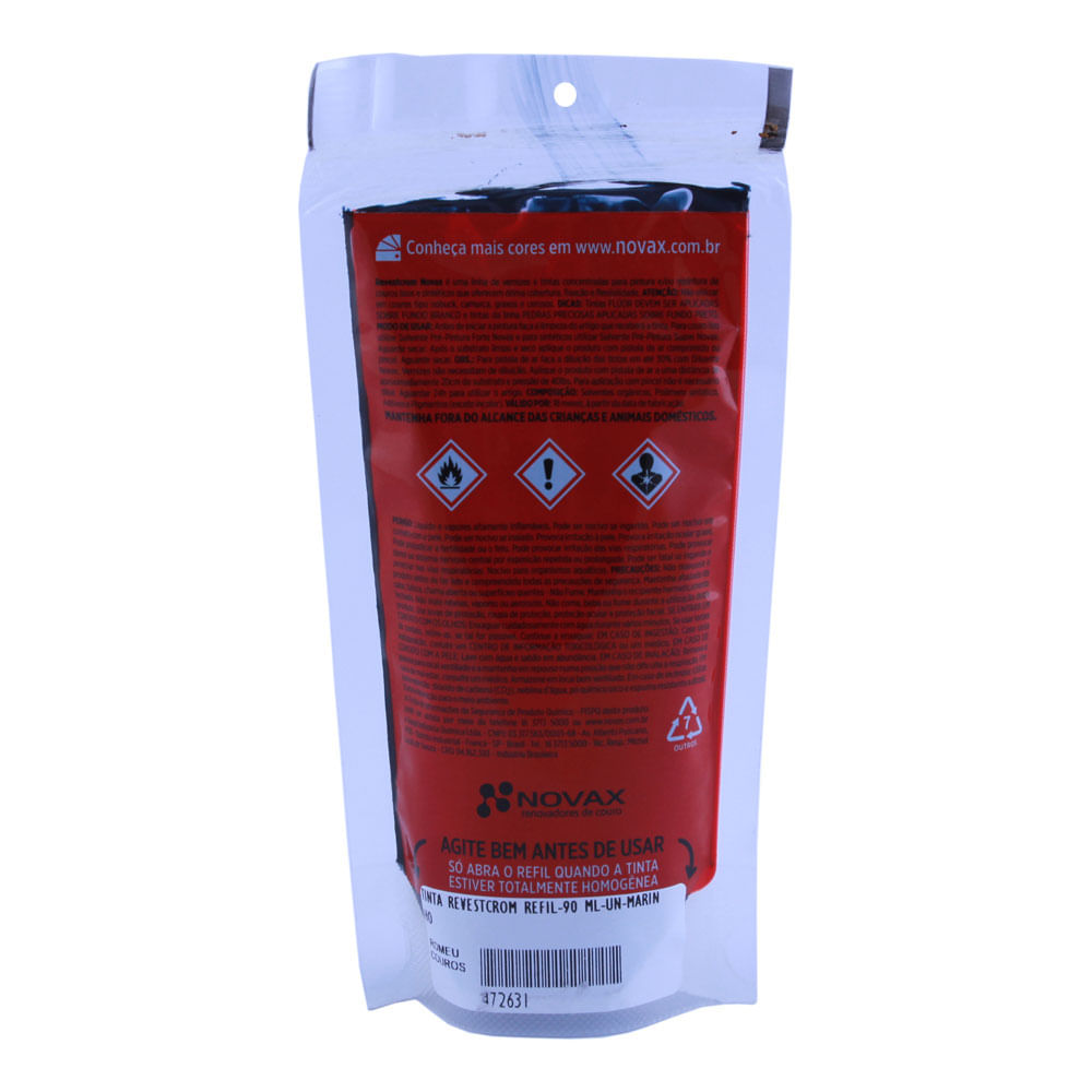 Tinta Forte Revestcrom Novax Refil 90ml - Marinho - Leather Labs