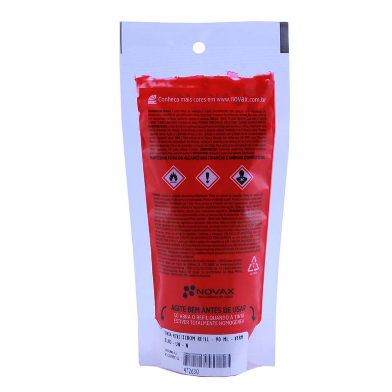 Tinta forte Revestcrom Novax refil 90ml - Vermelho - Leather Labs