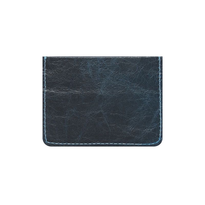 Porta Cartão de Couro Zimbro Azul Marinho - Leather Labs